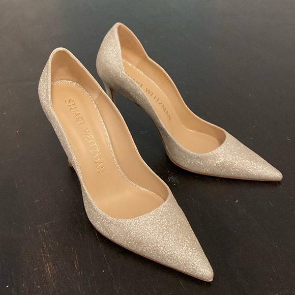 Stuart Weitzman | Shoes | Stuart Weitzman Scalloped Edge Glitter 4inch ...